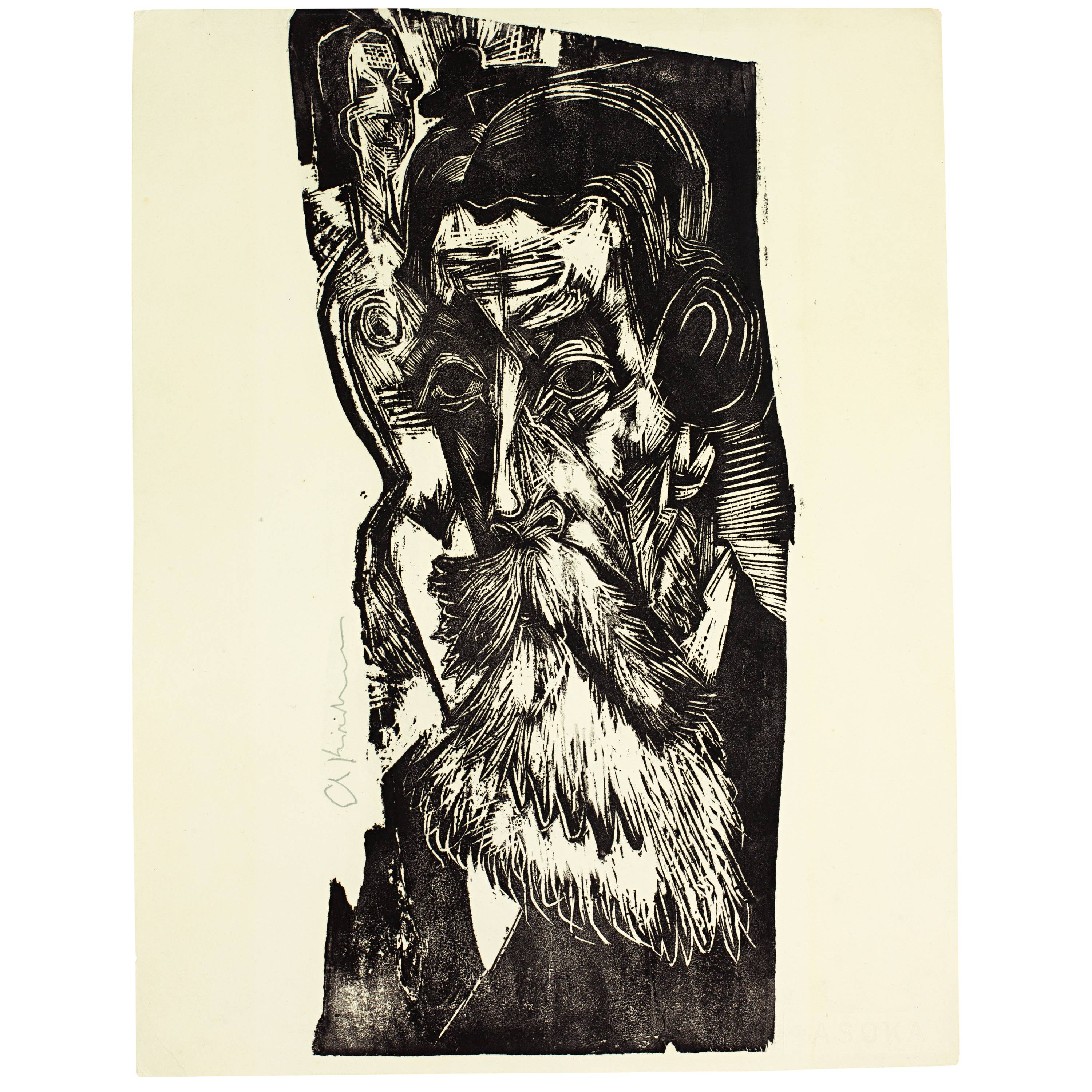 Ernst Ludwig Kirchner : Kopf Ludwig Schames , Automn 1918 in ...