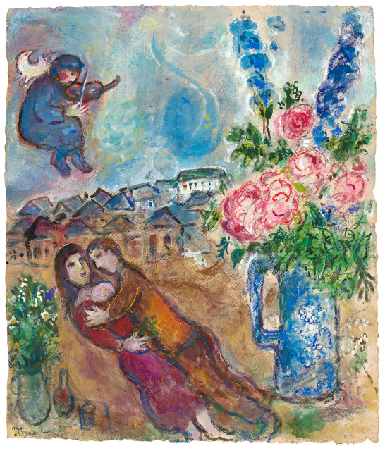 Marc Chagall : Couple aux fleurs et violoniste, 1954–1969 | Galerie ...
