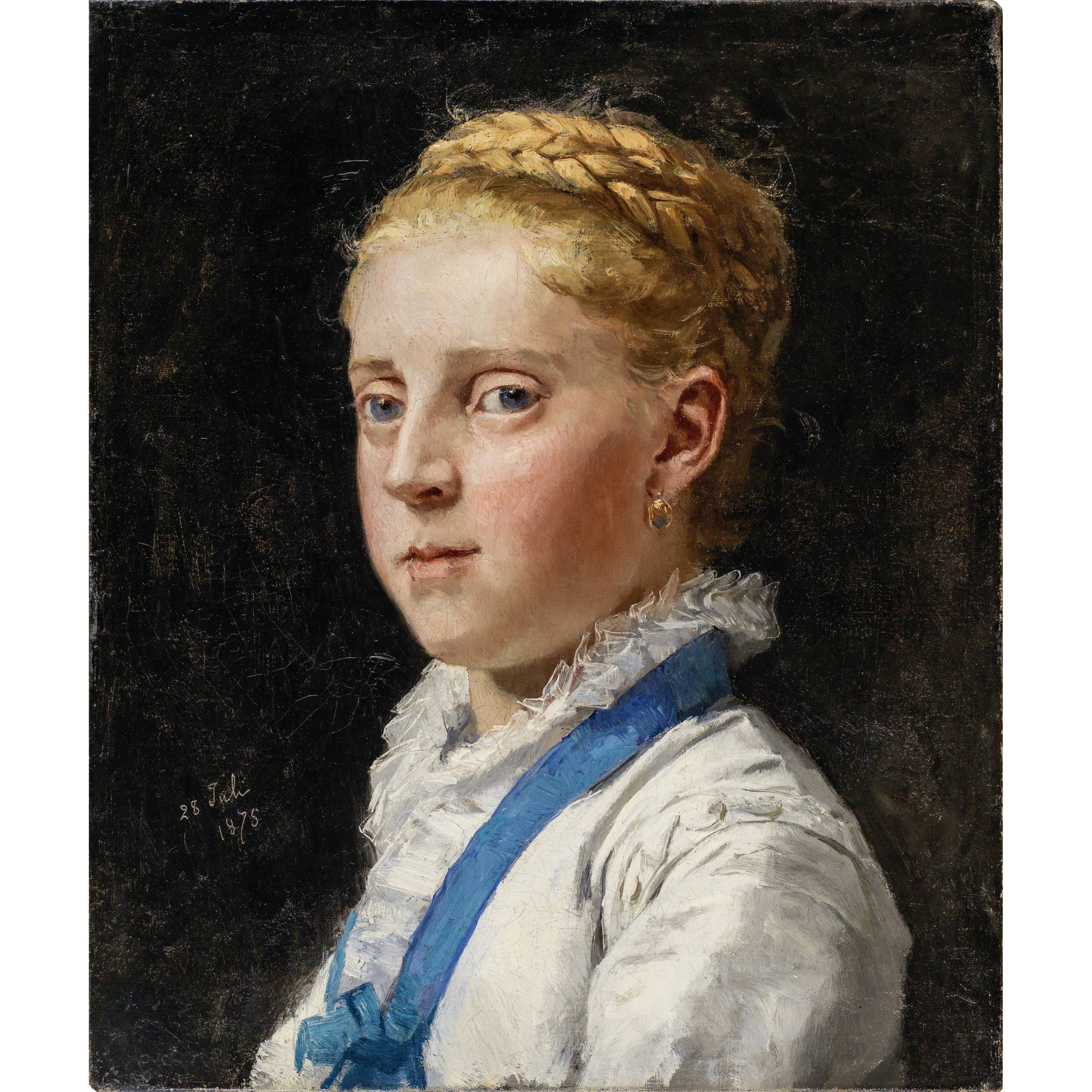 Albert Anker : Bildnis Frieda Moser , 1875 | Galerie Kornfeld Auktionen ...