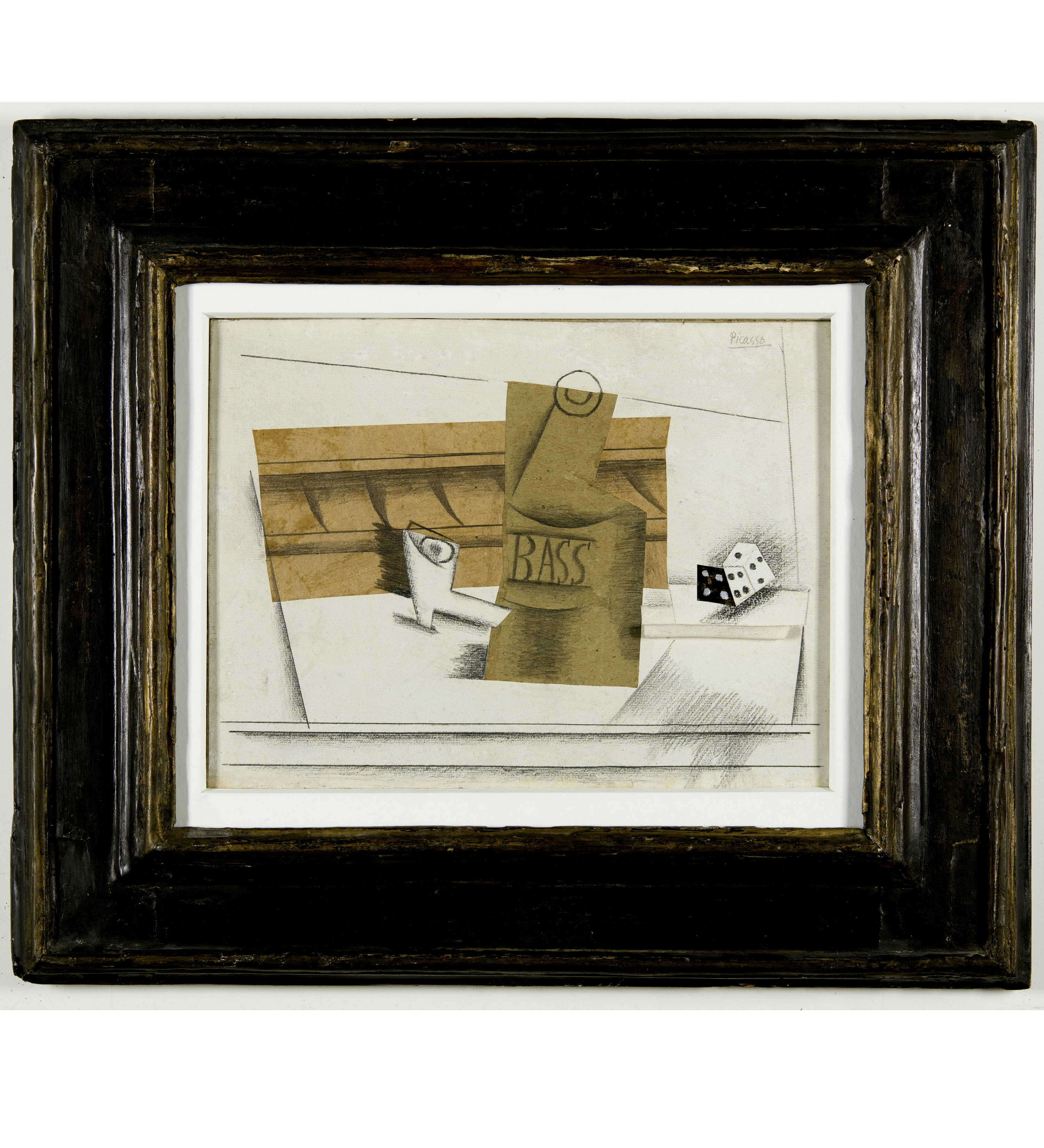 Pablo Picasso : Pipe, bouteille de Bass, dé, Beginning 1914 | Galerie ...