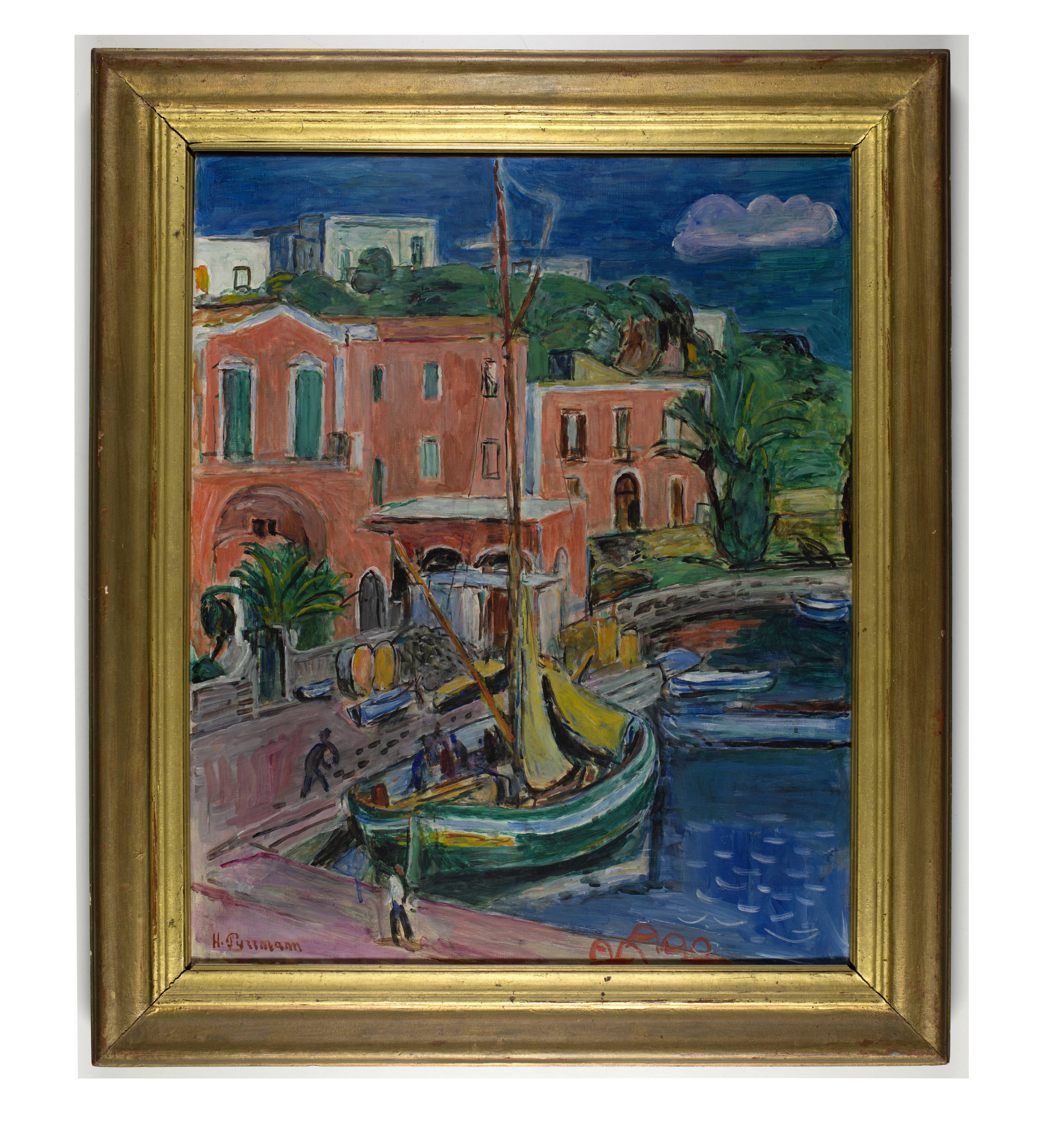 Hans Purrmann : Segelboot im Hafen, 1958 | Galerie Kornfeld Auktionen Bern