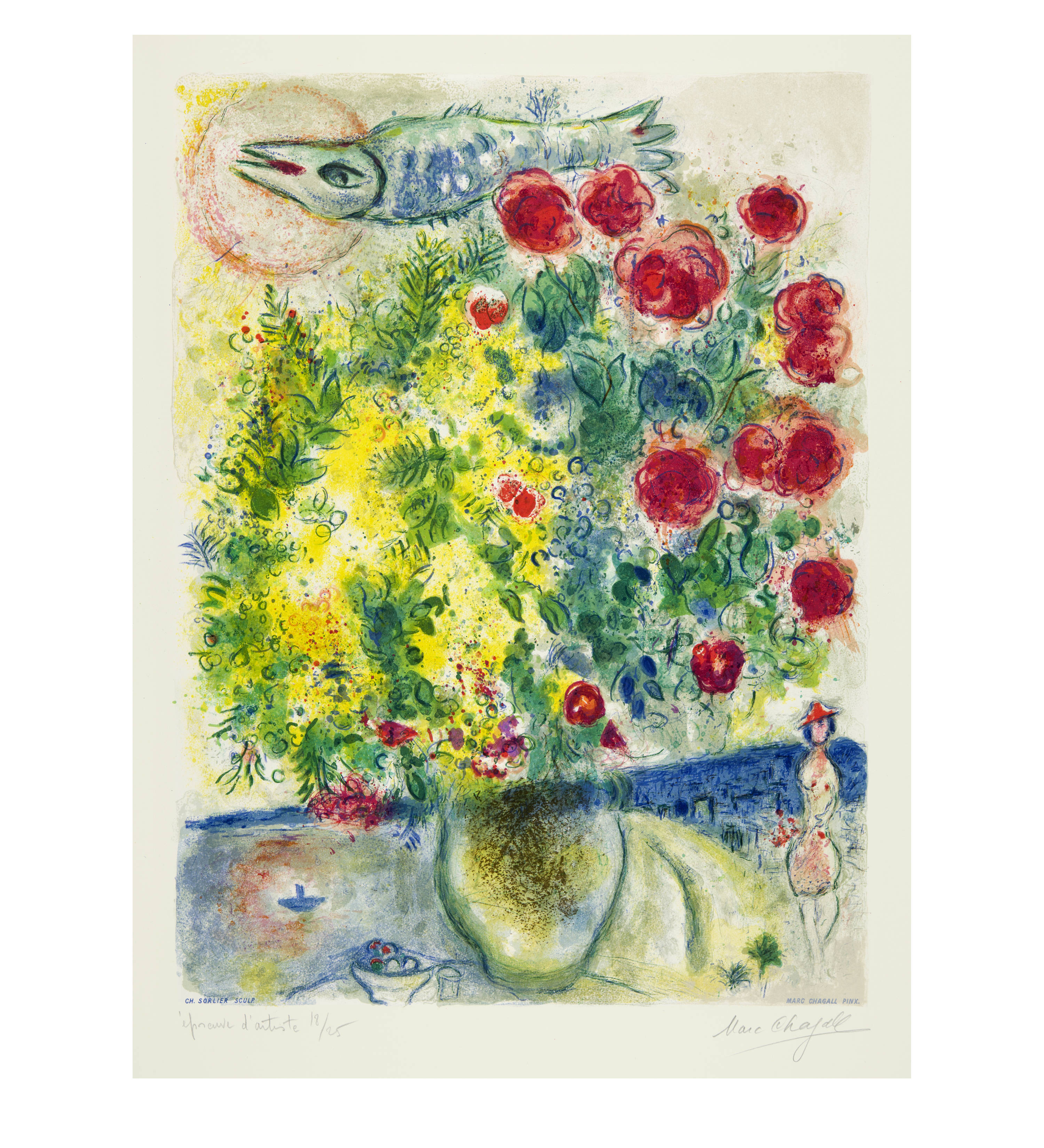 Marc Chagall : Roses et mimosas, 1967 | Galerie Kornfeld Auktionen Bern