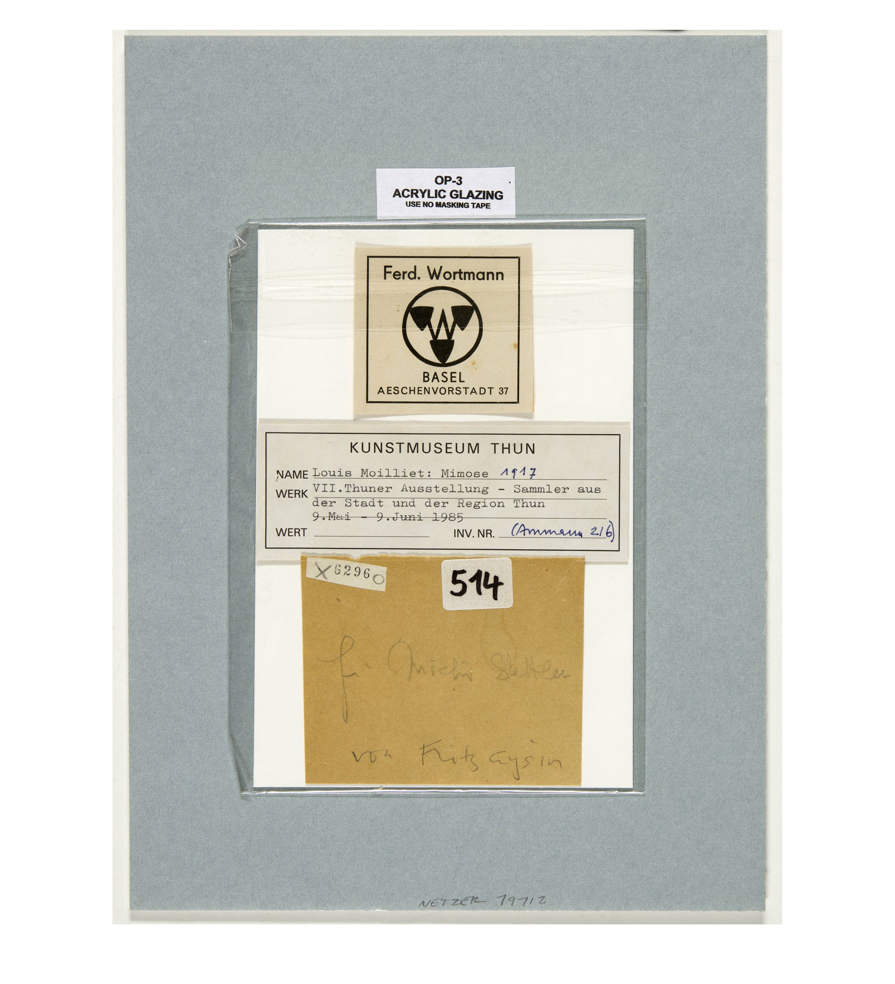 Louis Moilliet : Mimose, 1917 | Galerie Kornfeld Auktionen Bern