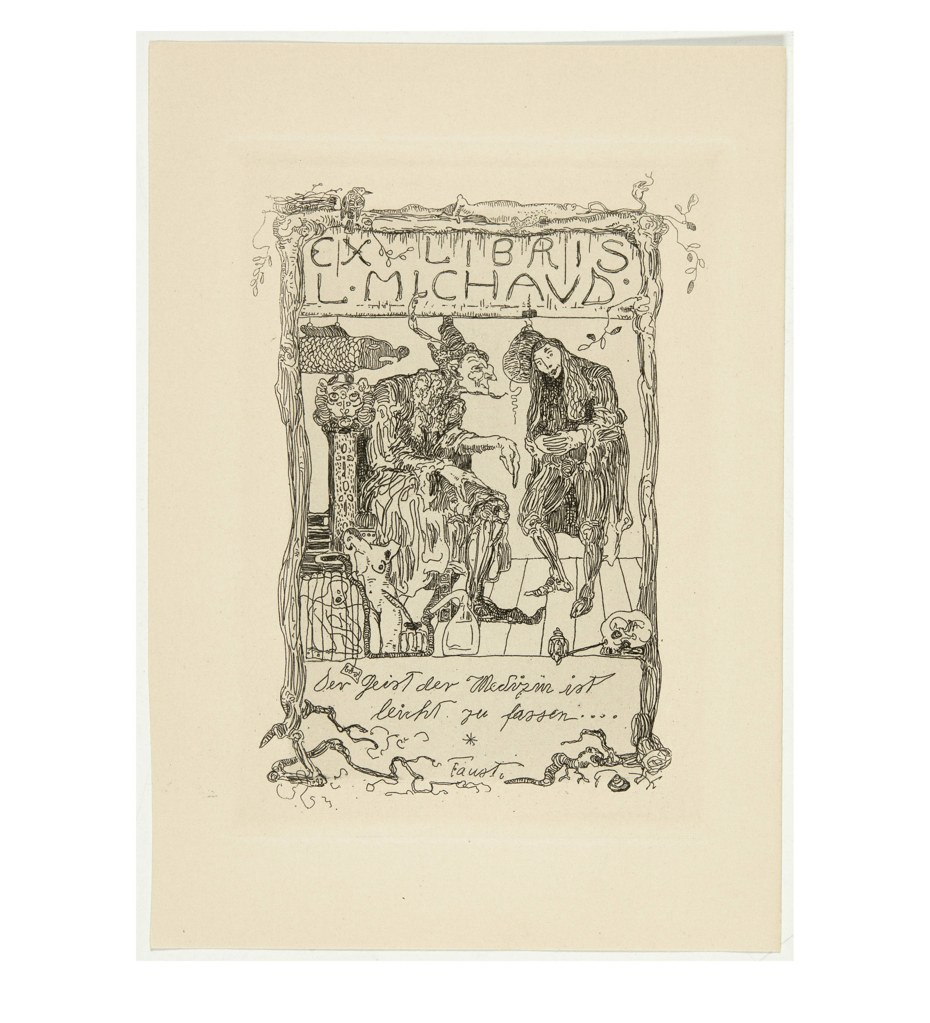 Paul Klee : Ex Libris Louis Michaud, 1901 | Galerie Kornfeld Auktionen Bern