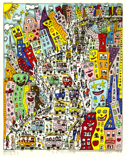 James Rizzi : Four Seasons: Spring, 1988 | Galerie Kornfeld Auktionen Bern