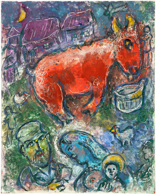 Marc Chagall : L’âne rouge à l’auge , 1981 | Galerie Kornfeld Auktionen ...