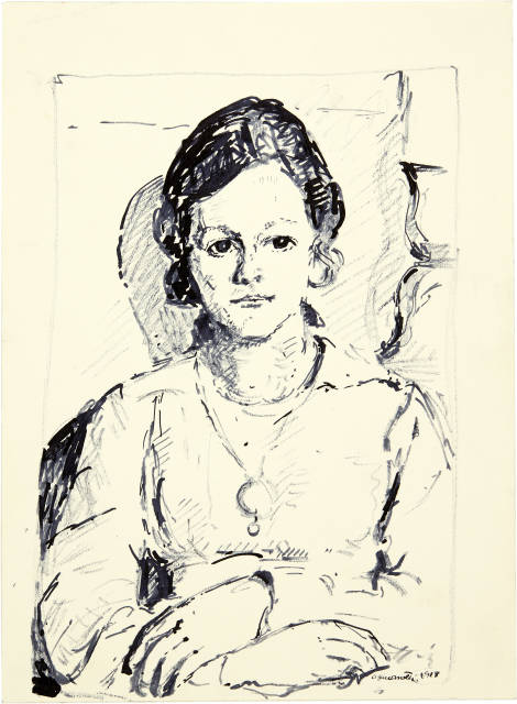 Alberto Giacometti : Clara Ganzoni (recto) - Esquisse de ..., 1918 ...