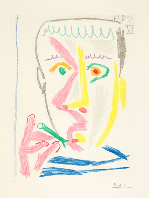 Pablo Picasso : Fumeur. II, Mougins, 19. August 1964 | Galerie Kornfeld ...