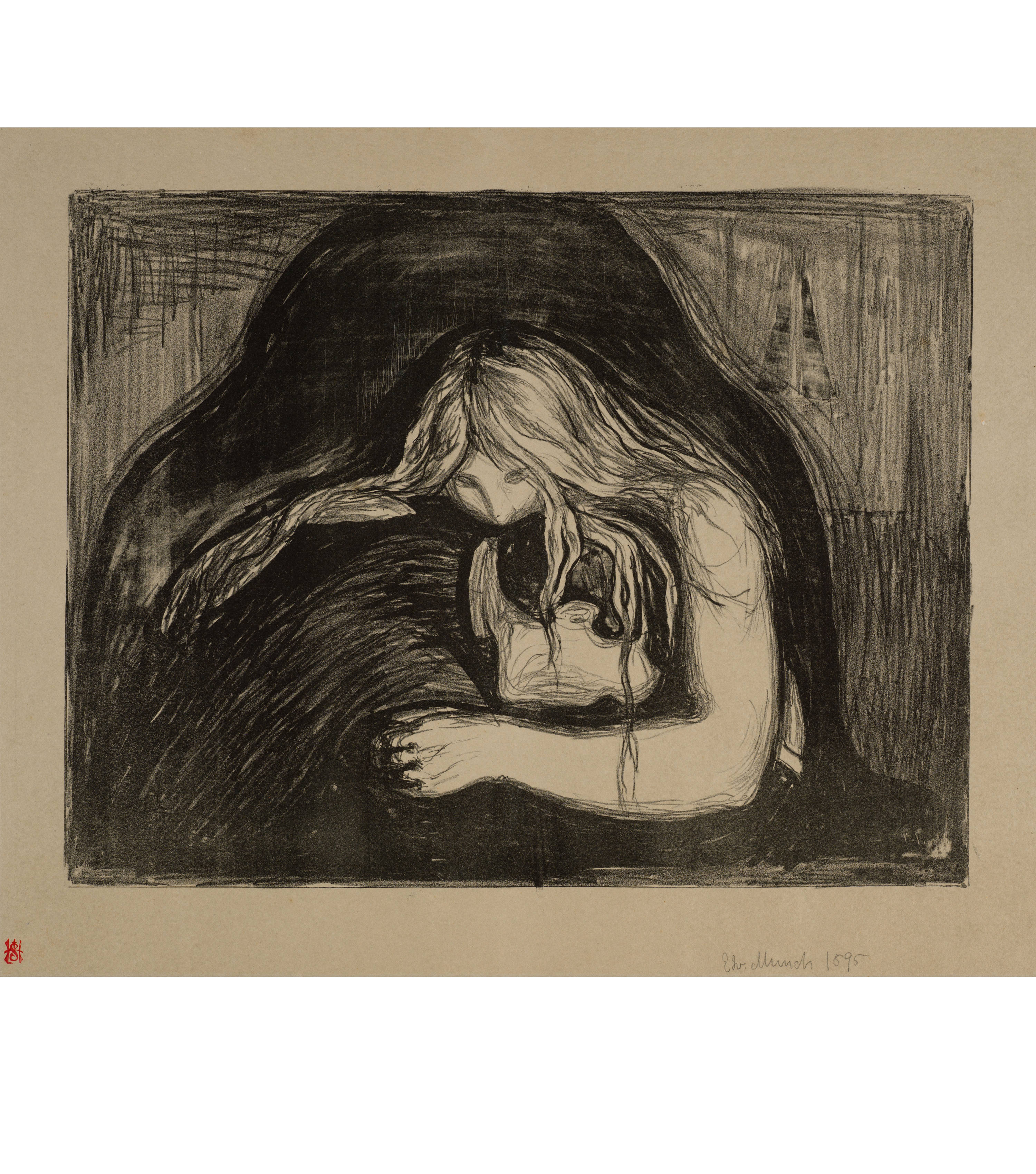 Edvard Munch : Vampir I - Vampire I, 1895 | Galerie Kornfeld Auktionen Bern