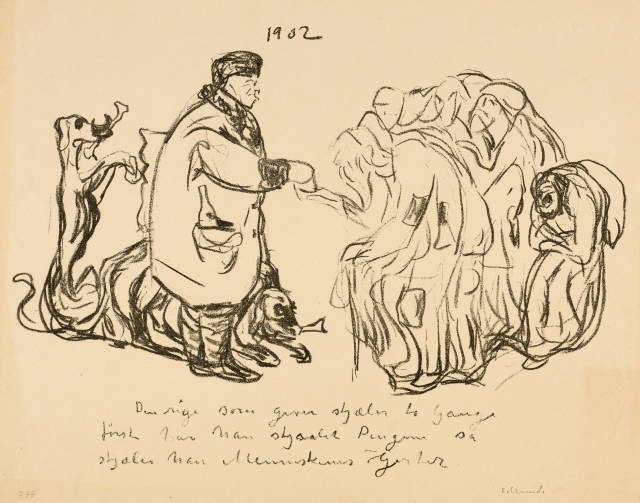 Edvard Munch : Karikatur: Der reiche Mann - Caricature: The ..., 1910 ...