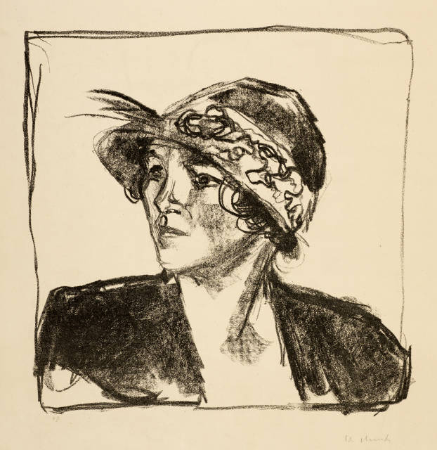 Edvard Munch : Junge Frau in Hut - Young Woman with Hat, 1920-1922 ...