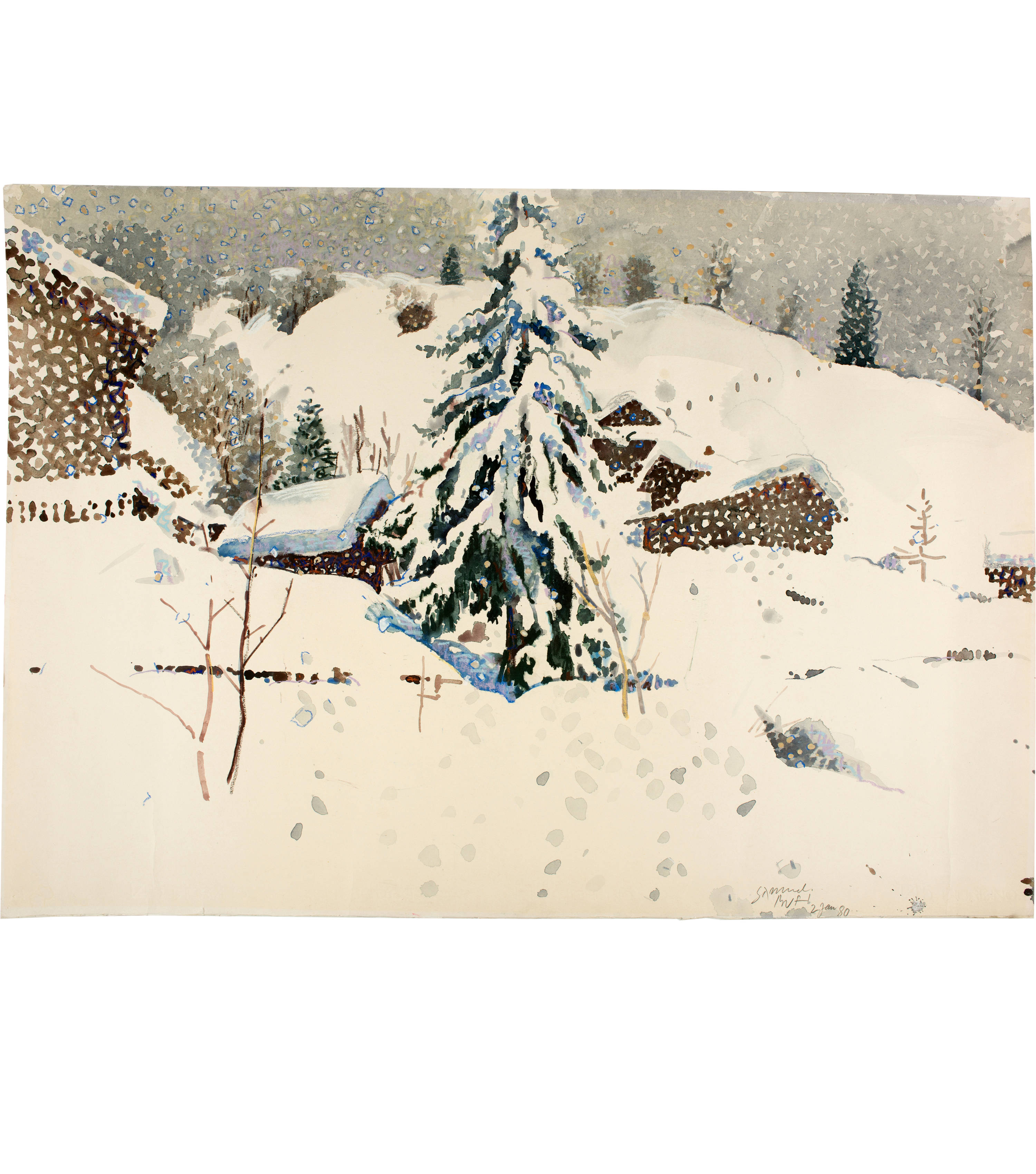 Samuel Buri : Winterlandschaft , 1980 | Galerie Kornfeld Auktionen Bern
