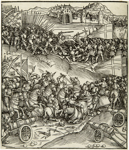 Wolf Traut : Schlacht bei Guinegate, 1515-1517, printed circa 1520 ...